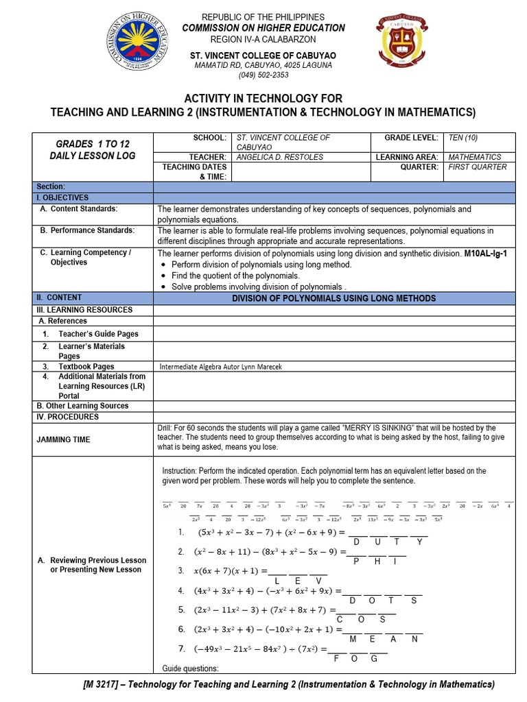 23 24 Ttl2 Learning Plan Restoles | PDF
