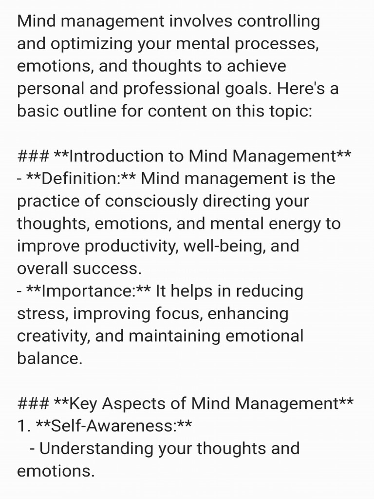 Mind Management | PDF