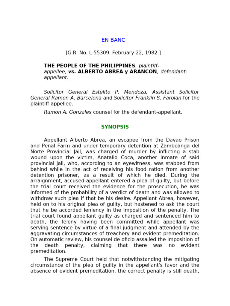 People v. Abrea y Arancon | PDF
