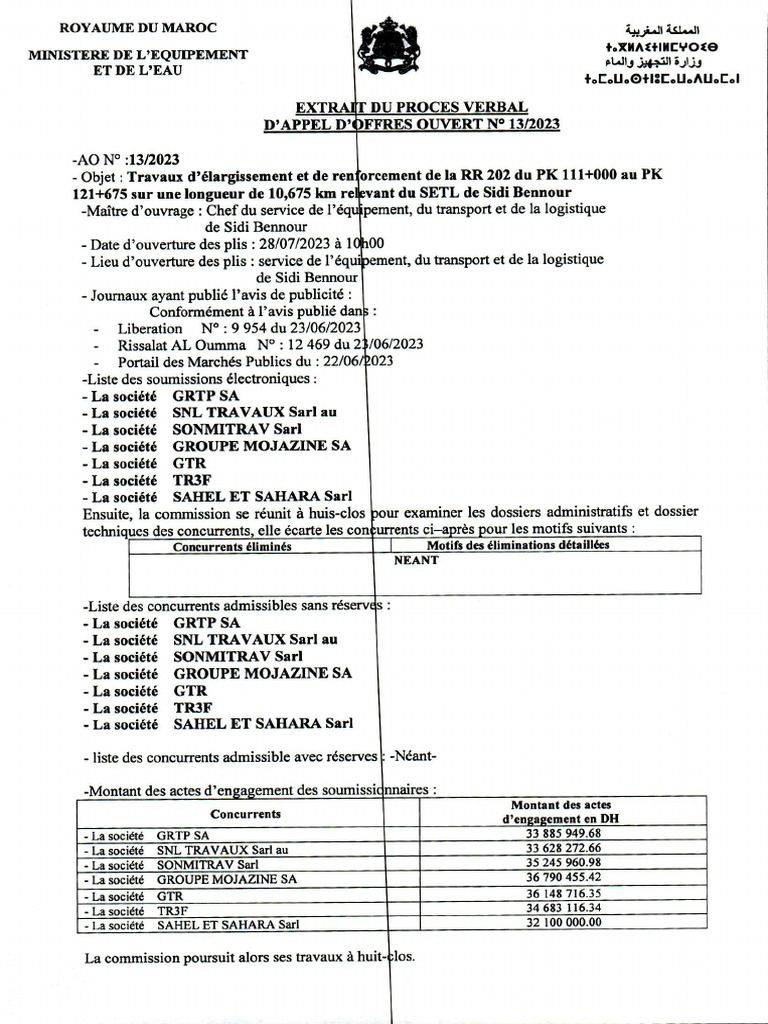 Extrait PV AO N°13-2023 | PDF