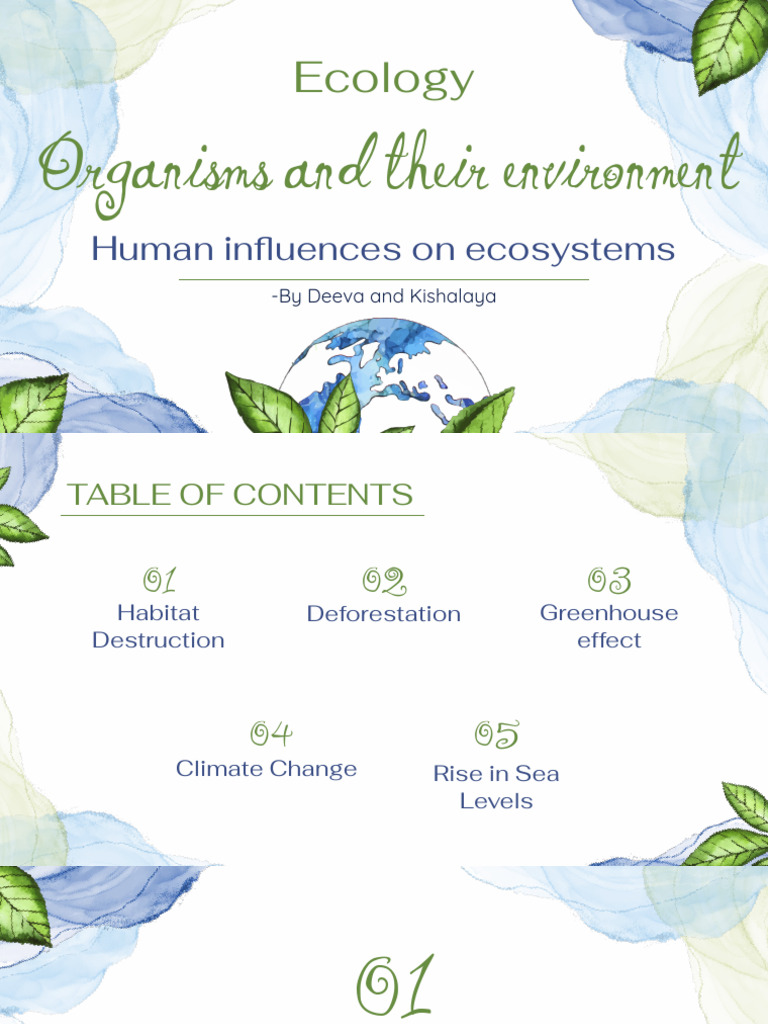 Ecology Organisms and Their Environment - Human Influences On ...