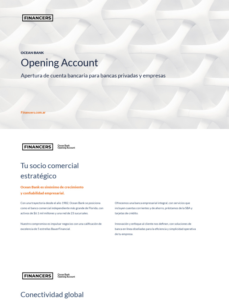 Apertura de Cuentas en Ocean Bank | PDF