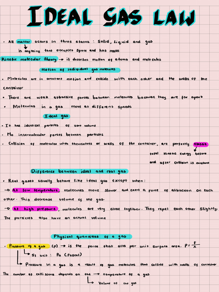 Ideal Gas Law Notes | PDF