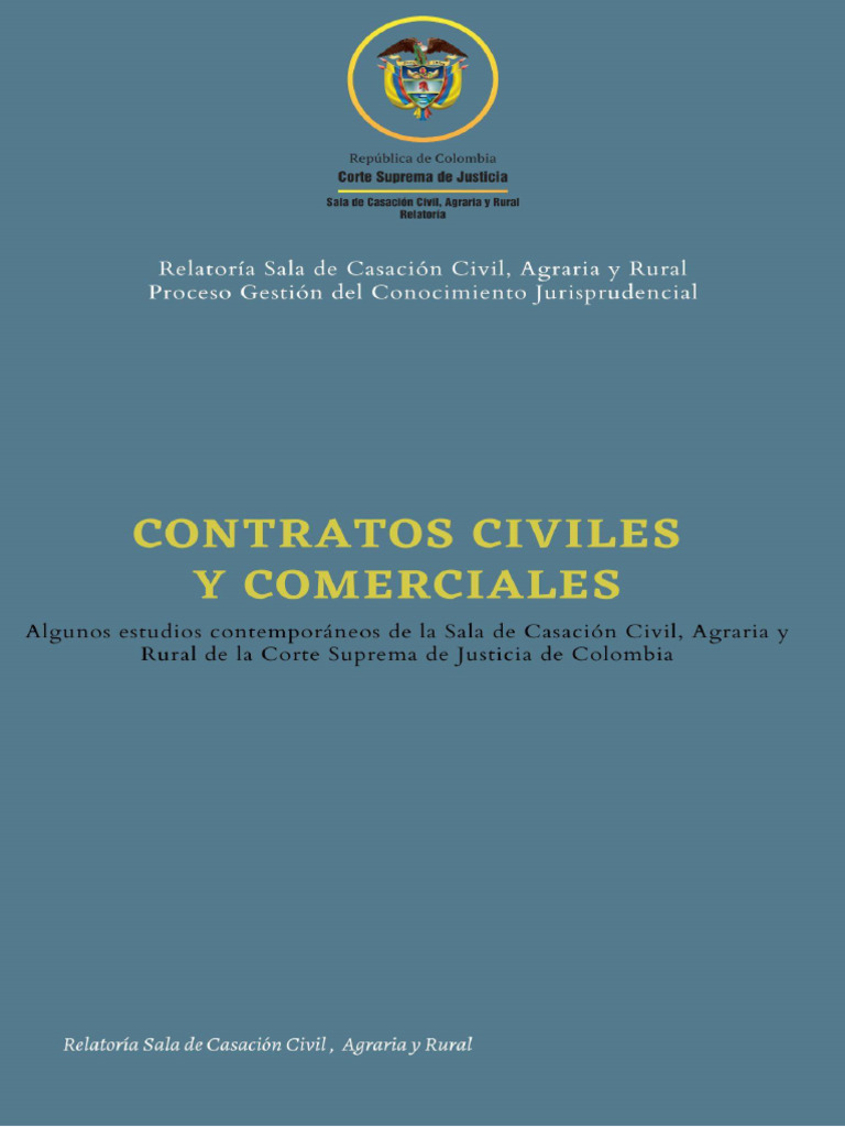 (2023) CSJ Sala Civil - COMPENDIO-CONTRATOS Civiles y Mercantiles | PDF