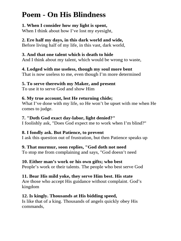 On His Blindness | PDF