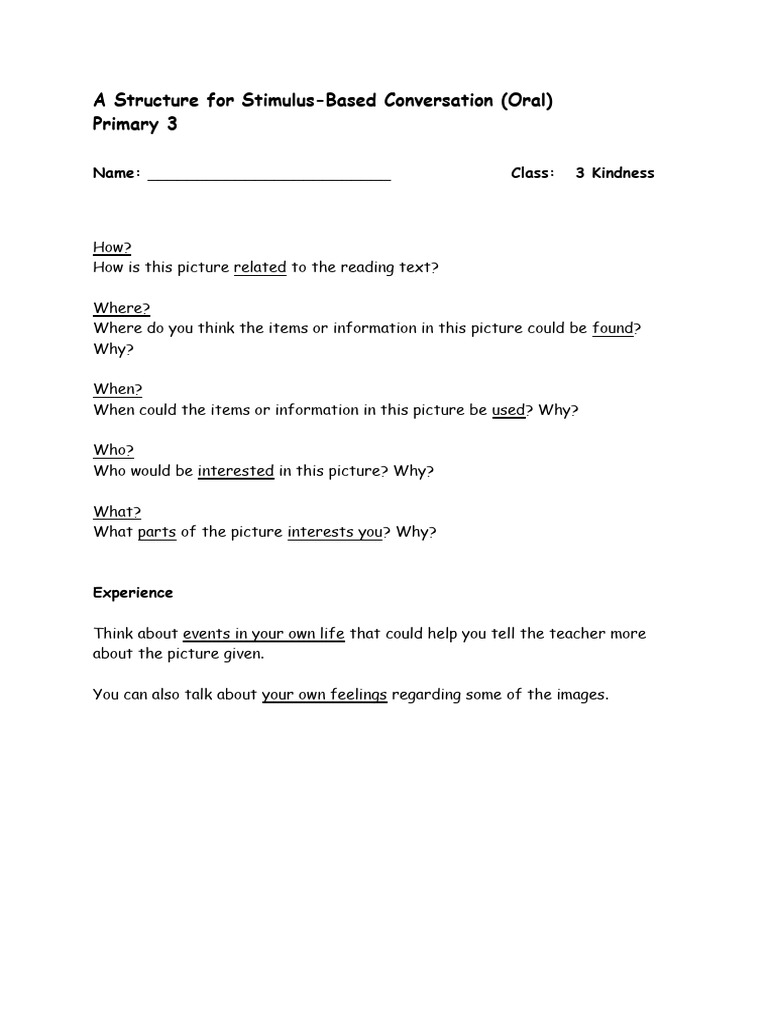 Structure For Stimulus-Based Conversation | PDF
