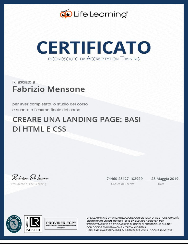 Certificate Landing | PDF