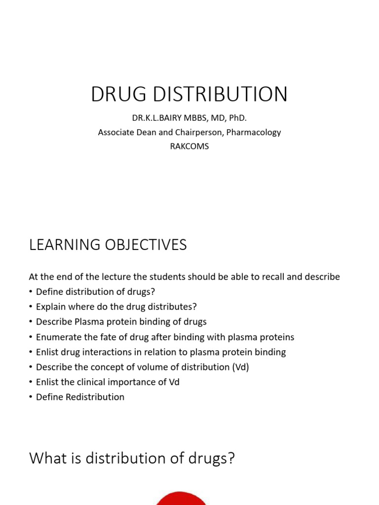Drug Distribution | PDF