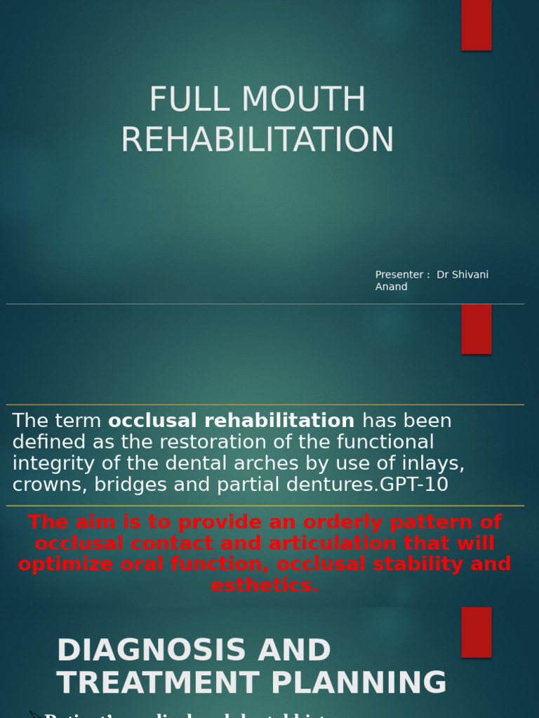 Full Mouth Rehabilitation | PDF