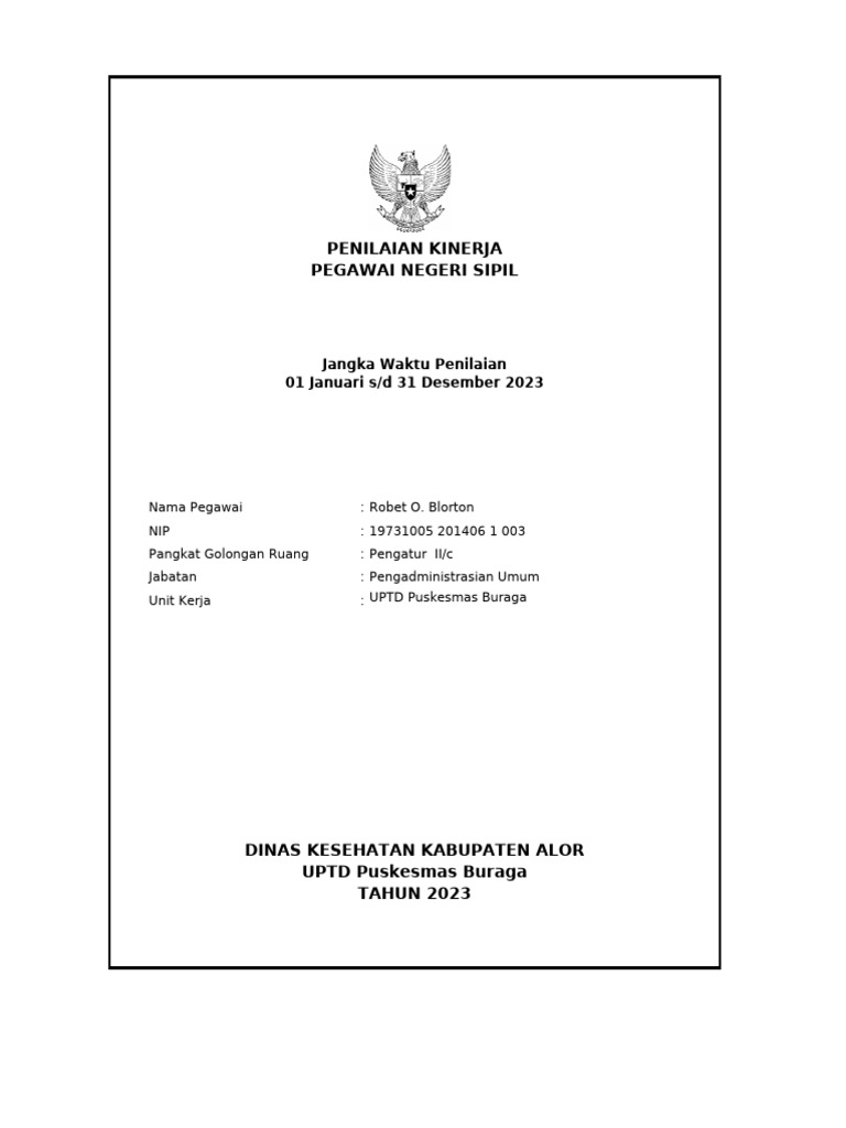 Buraga Robert Blorton SKP 2023 Administrasi | PDF