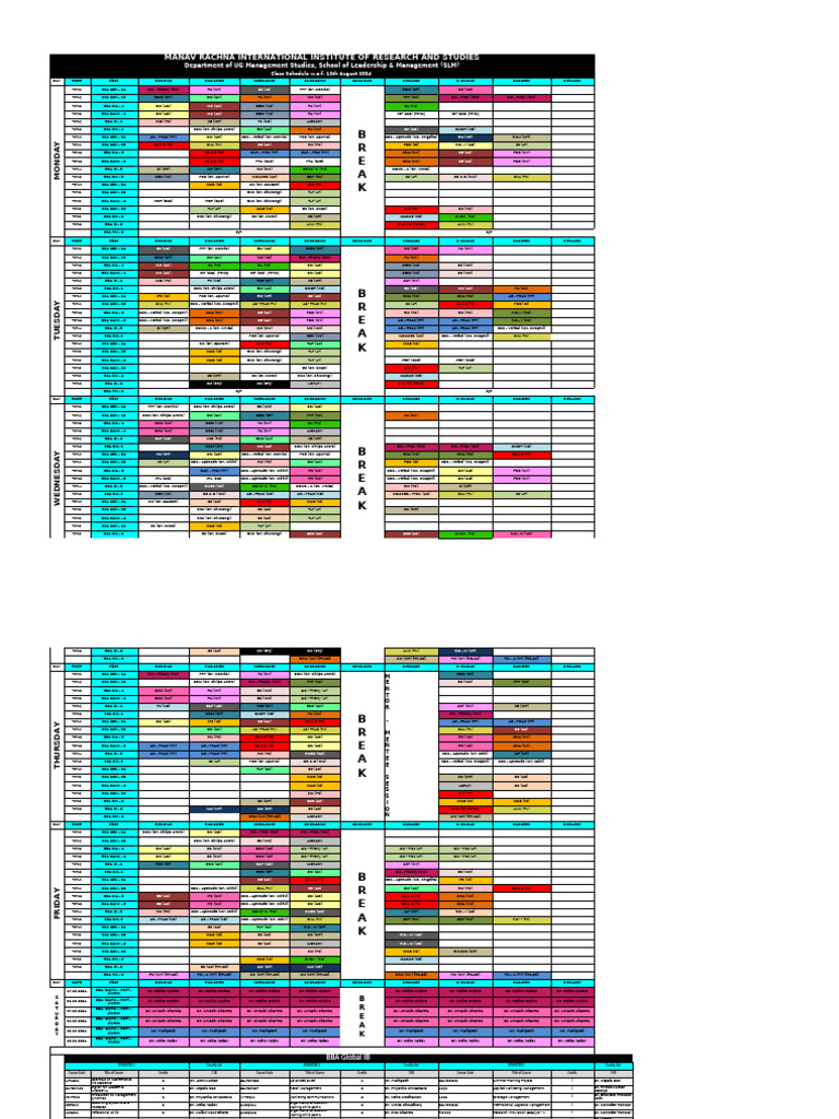 Timetable SLM (Ug) Odd Sem 2024 W.E.F 12th August | PDF