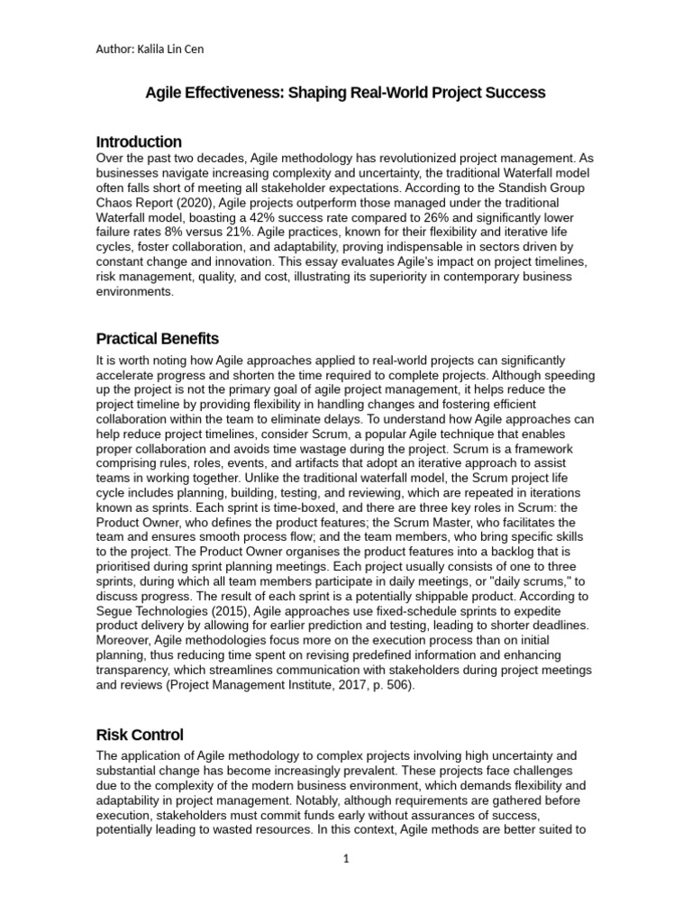 Agile Effectiveness | PDF