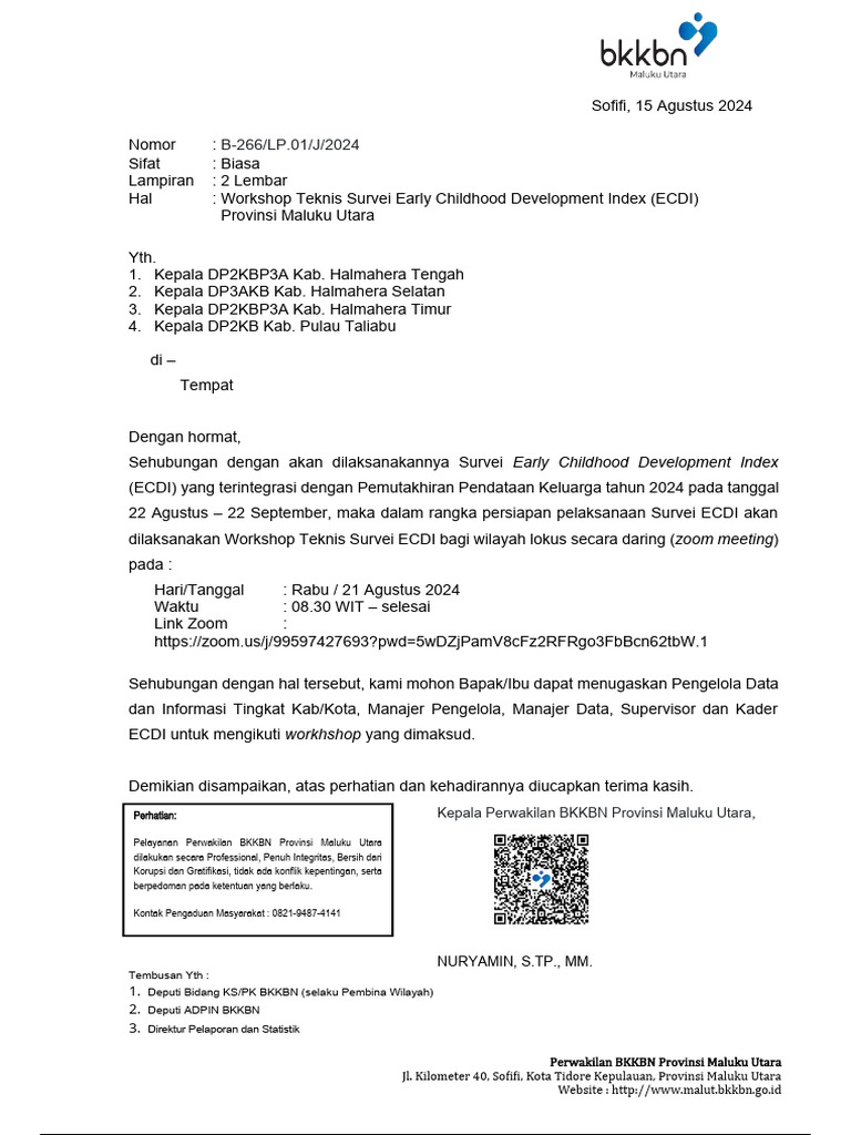 WORKSHOP ECDI MALUKU UTARA | PDF