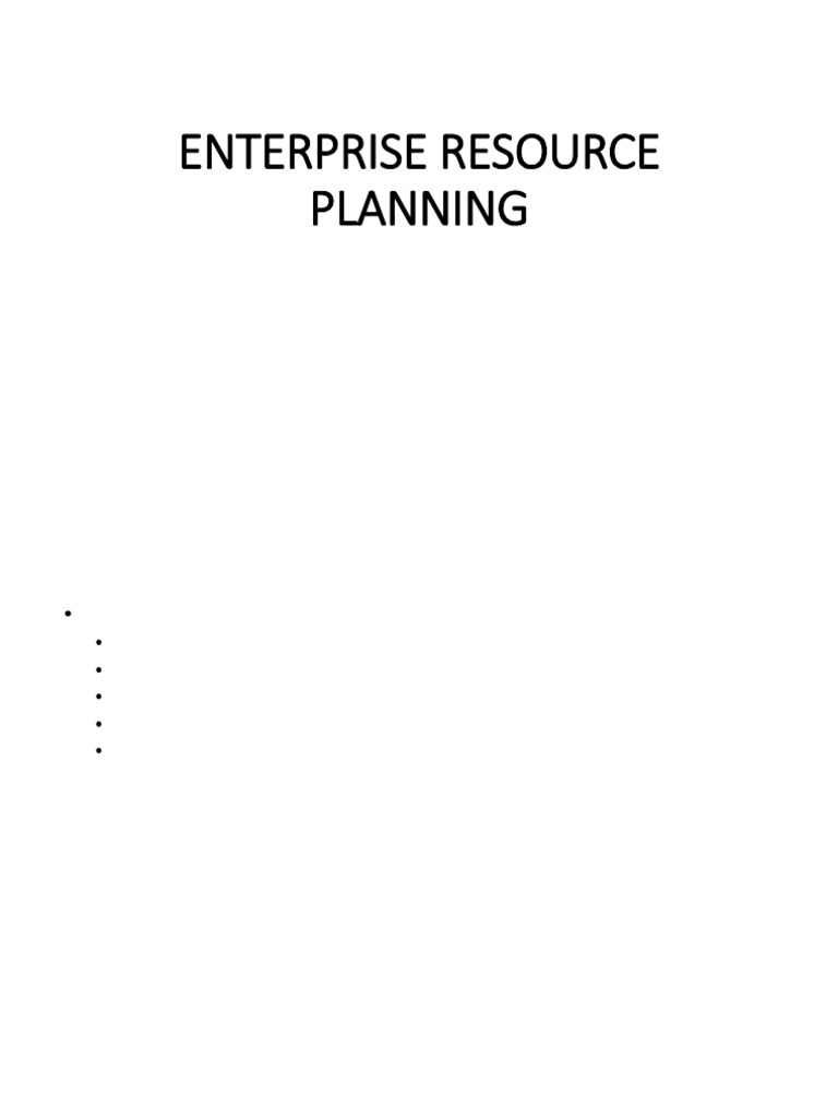 Erp Unit 1 | PDF