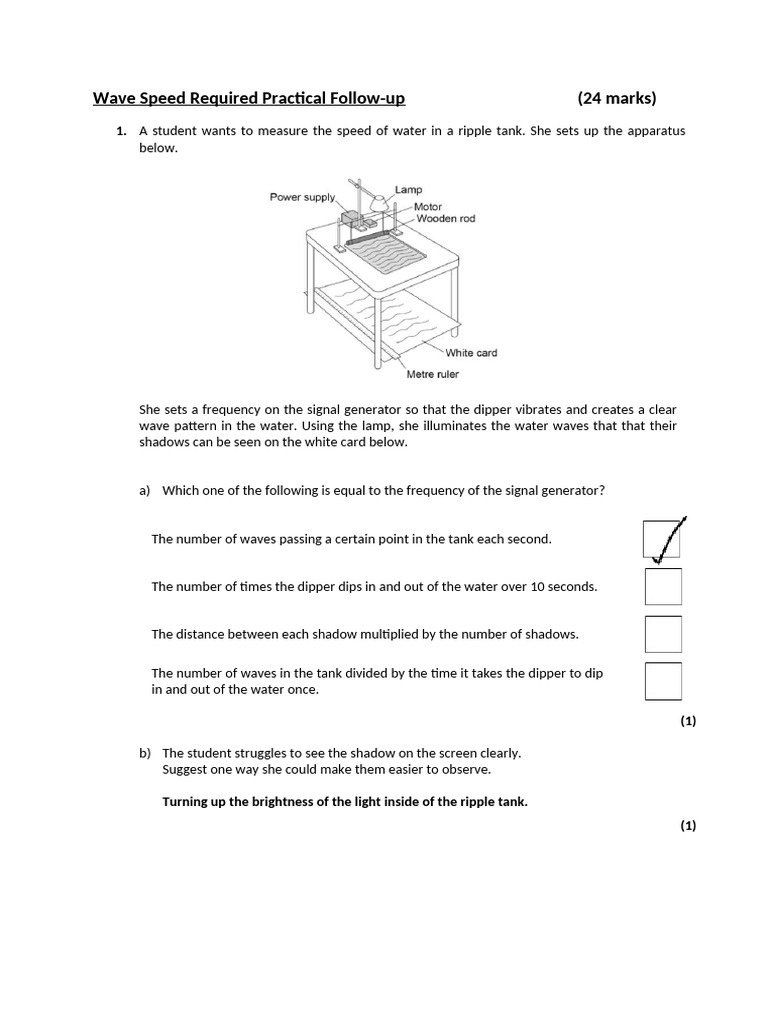Waves Required Practical Follow-Up | PDF