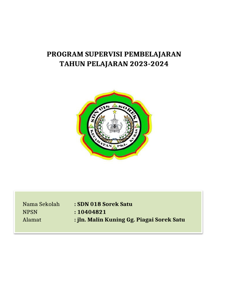 1 Program Supervisi Pembelajaran Gresik | PDF