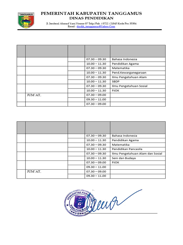 Jadwal PTS Semester Ganjil 2024.2025 | PDF