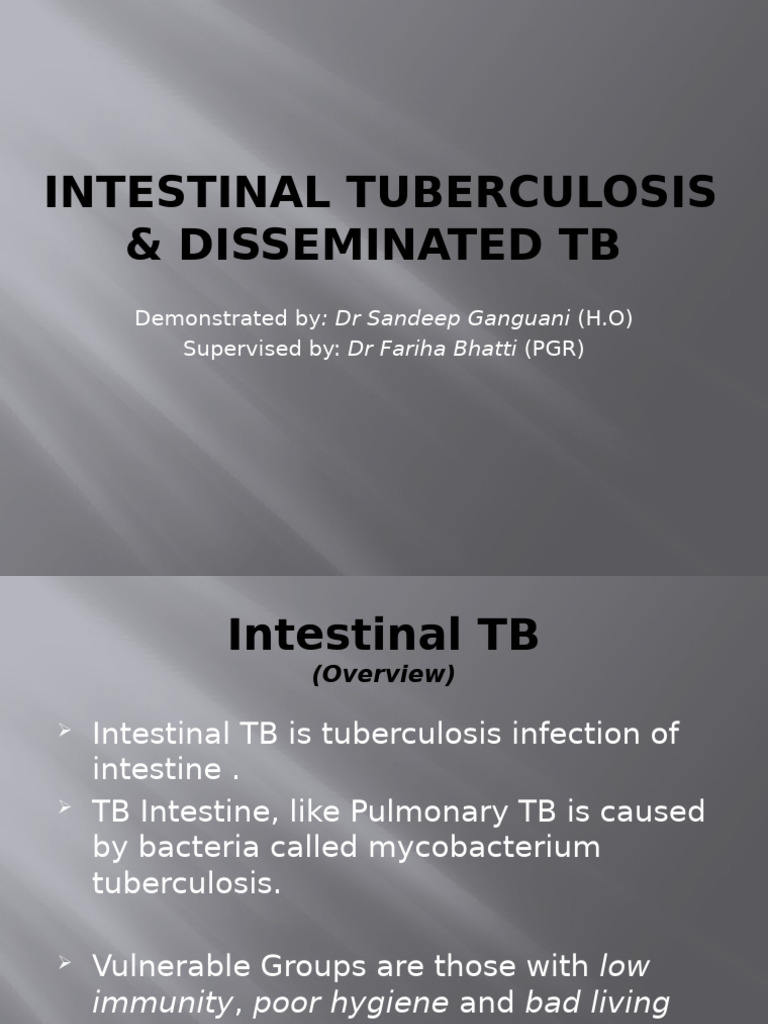 Intestinal and Disseminated Tuberculosis Overview | PDF | Tuberculosis ...