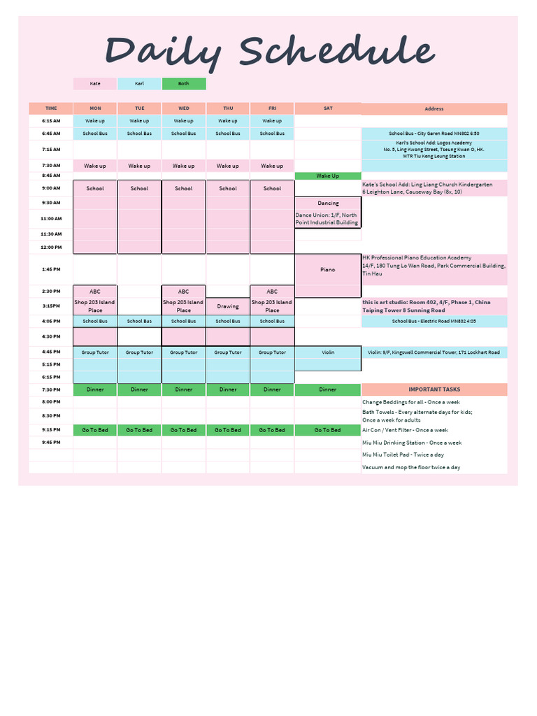 Daily Schedule 2023 | PDF