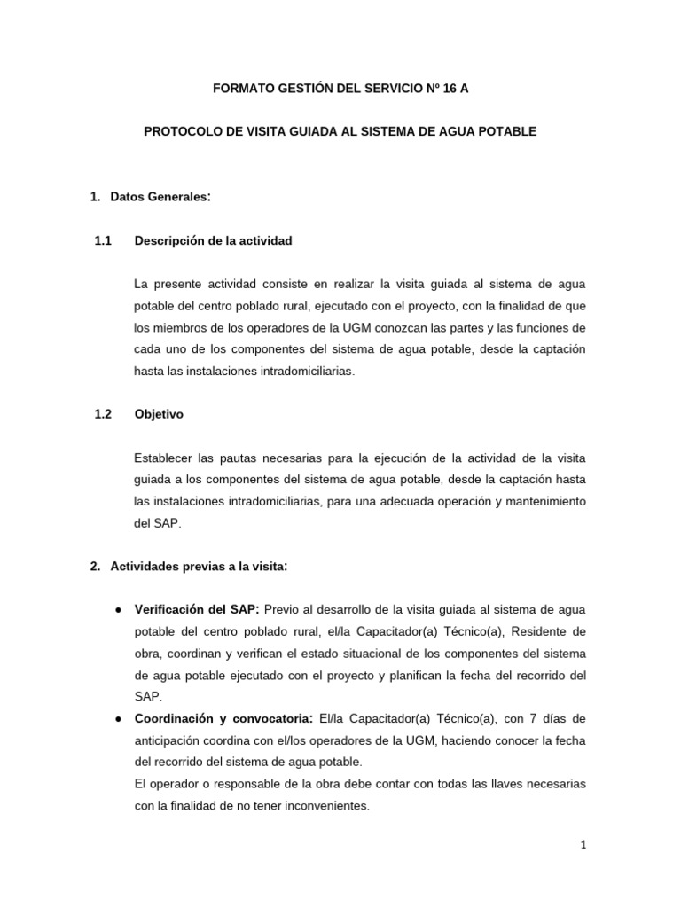 FGS #16 A - Protocolo de Visita Guiada | PDF
