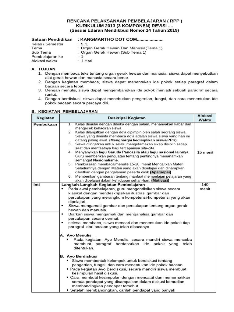 Rencana Pelaksanaan Pembelajaran | PDF