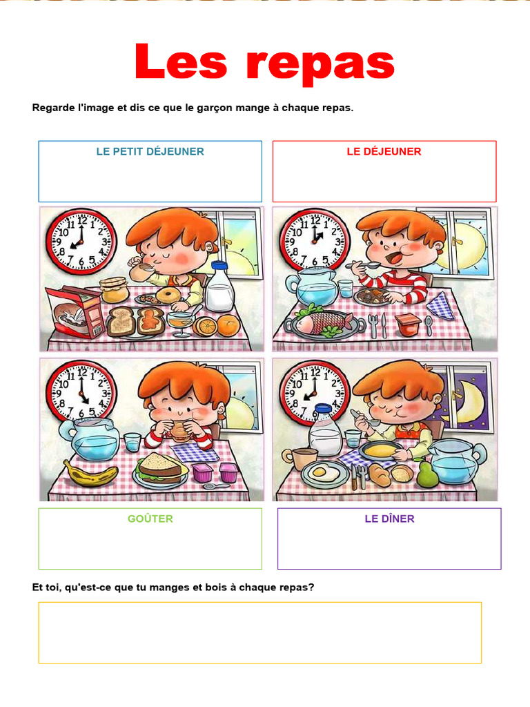 La Nourriture Et Les Repas | PDF