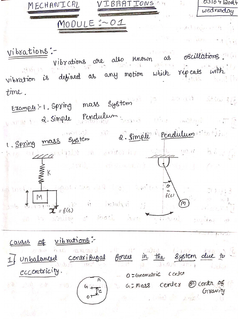 Mechanical Vibration - 1 | PDF