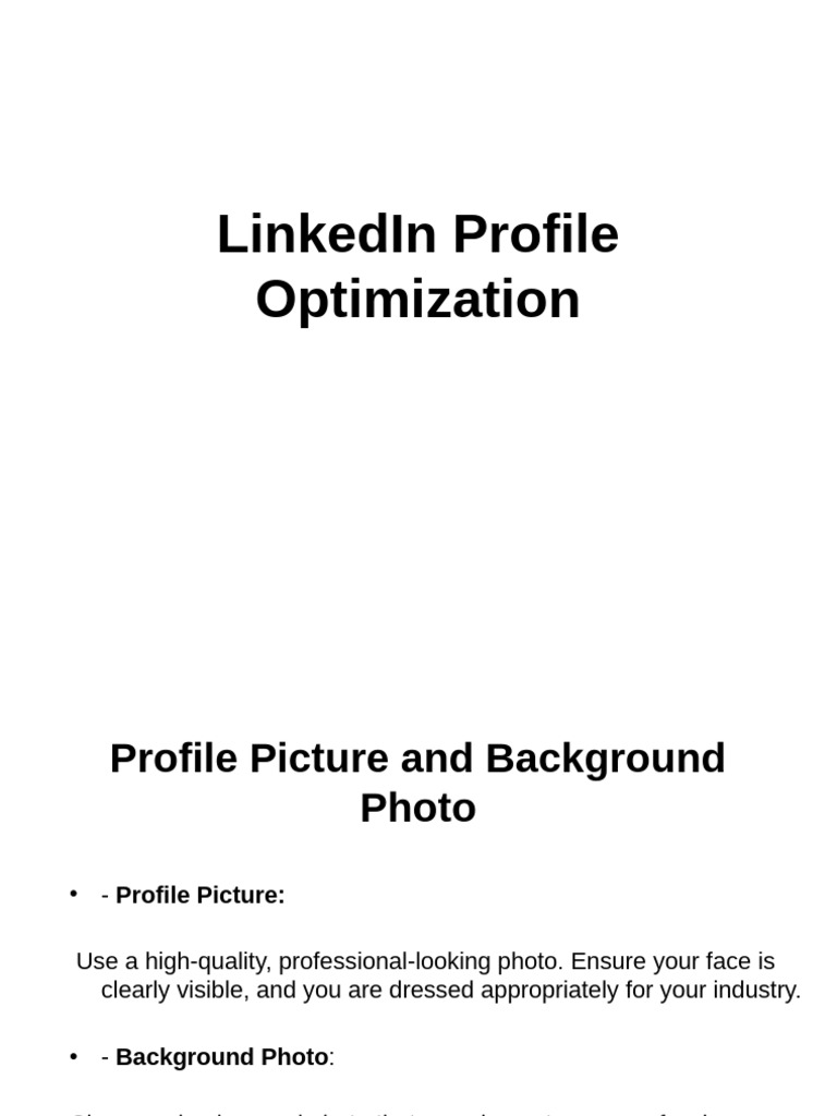 Linkedin Profile Optimization Professional Pdf