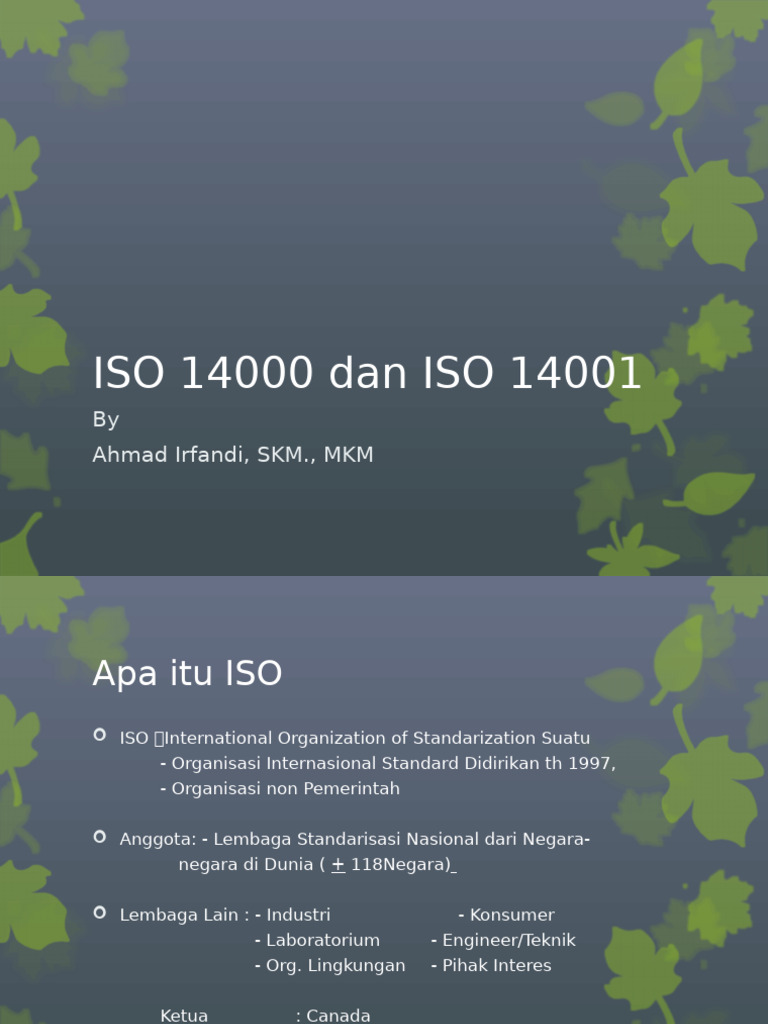 Pertemuan 8. ISO 14000 Dan ISO 14001 | PDF