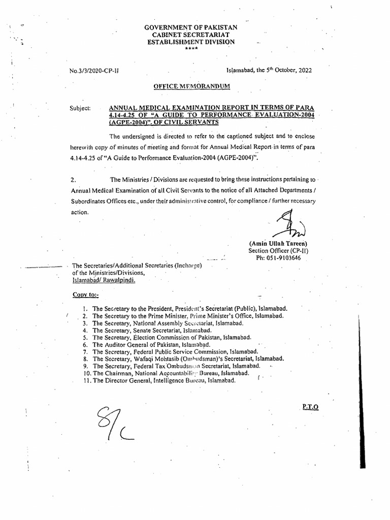 Government: Cabinet Secretariat Establishment | PDF