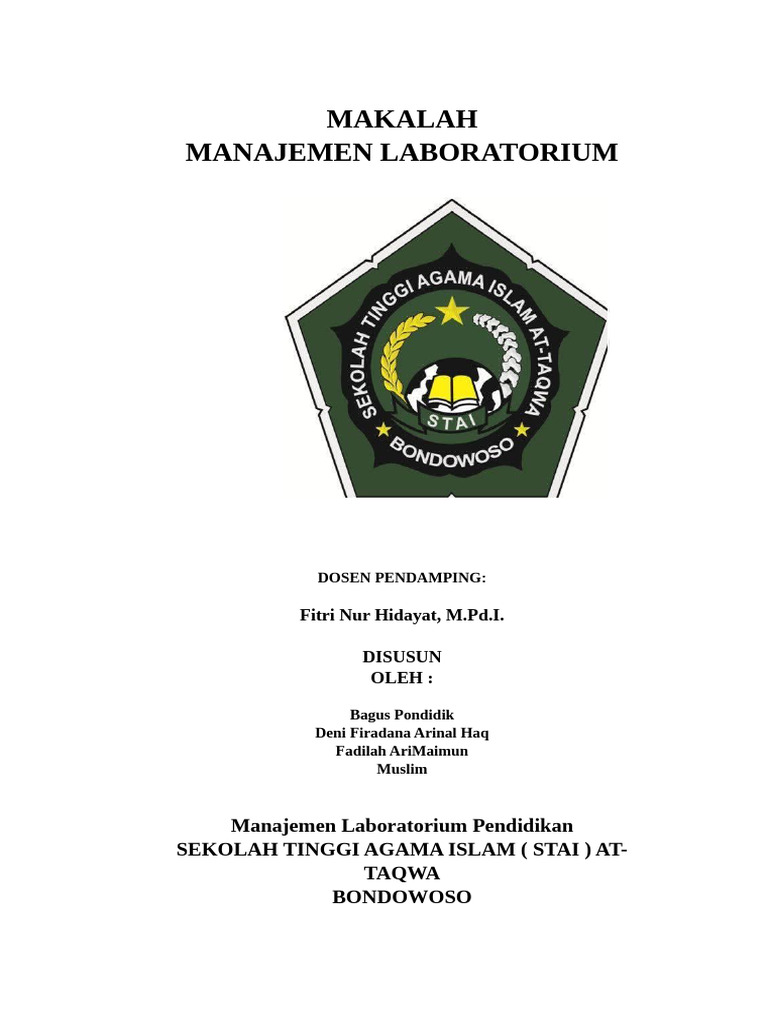 Manajemen Laboratorium. | PDF