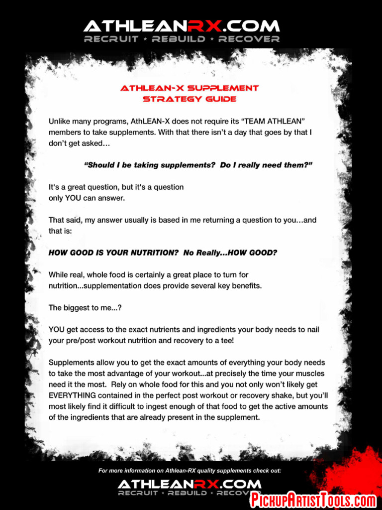 AthLEAN-X Supplement Strategy Guide | PDF | Digestion | Dietary Supplements