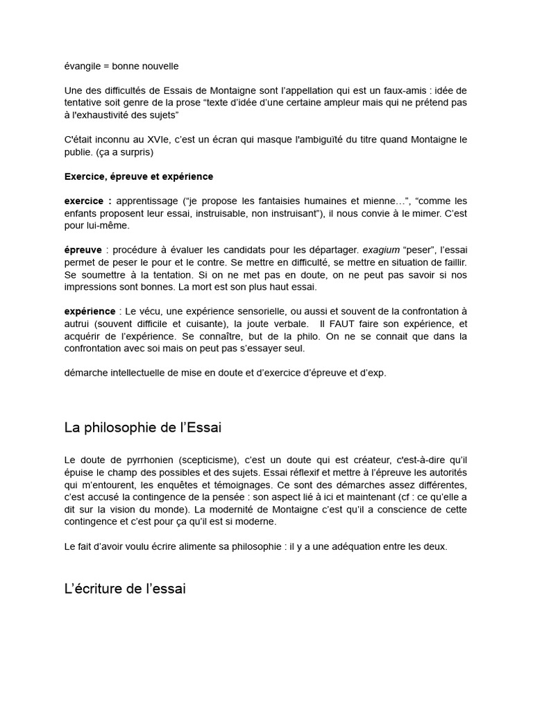 Les Essais de Montaigne | PDF