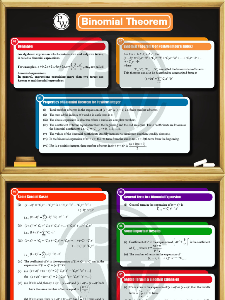 Binomial Theorem - Formula Booklet | PDF