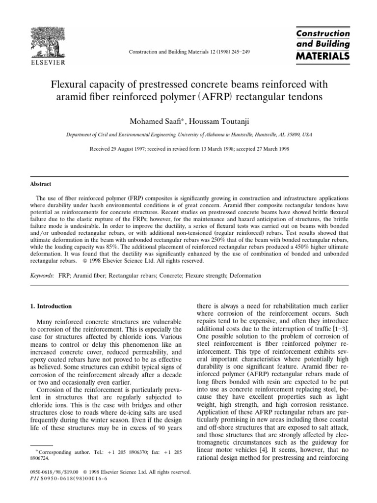 Flexural Capacity of Prestressed Concrete Beams Reinforced W | PDF