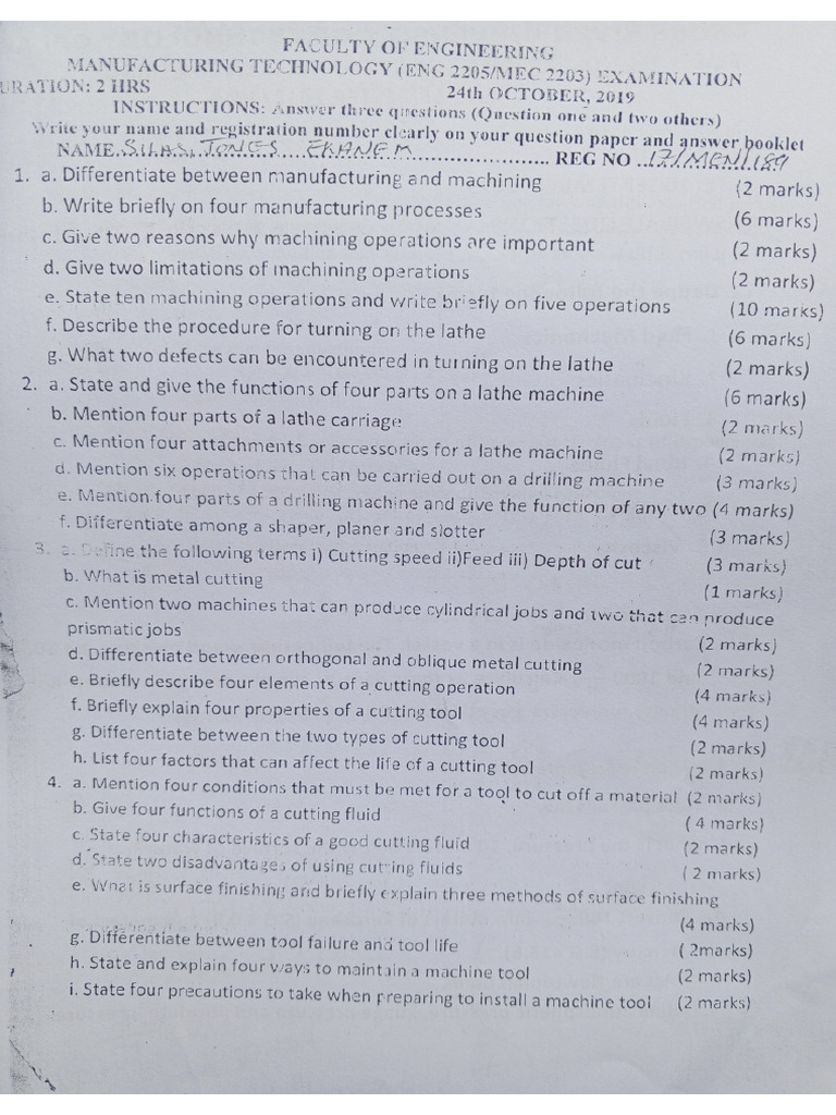 Manufacturing Technology | PDF