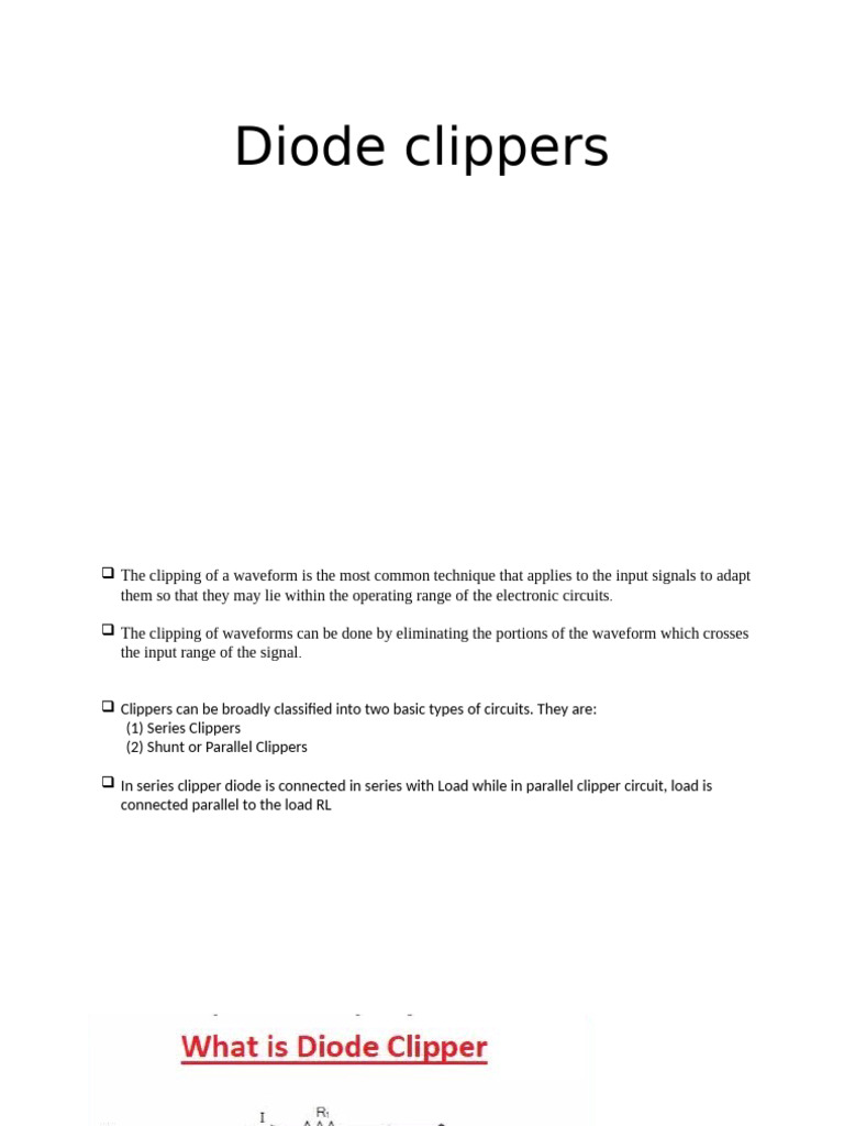 Clippers and Clampers Circuits | PDF