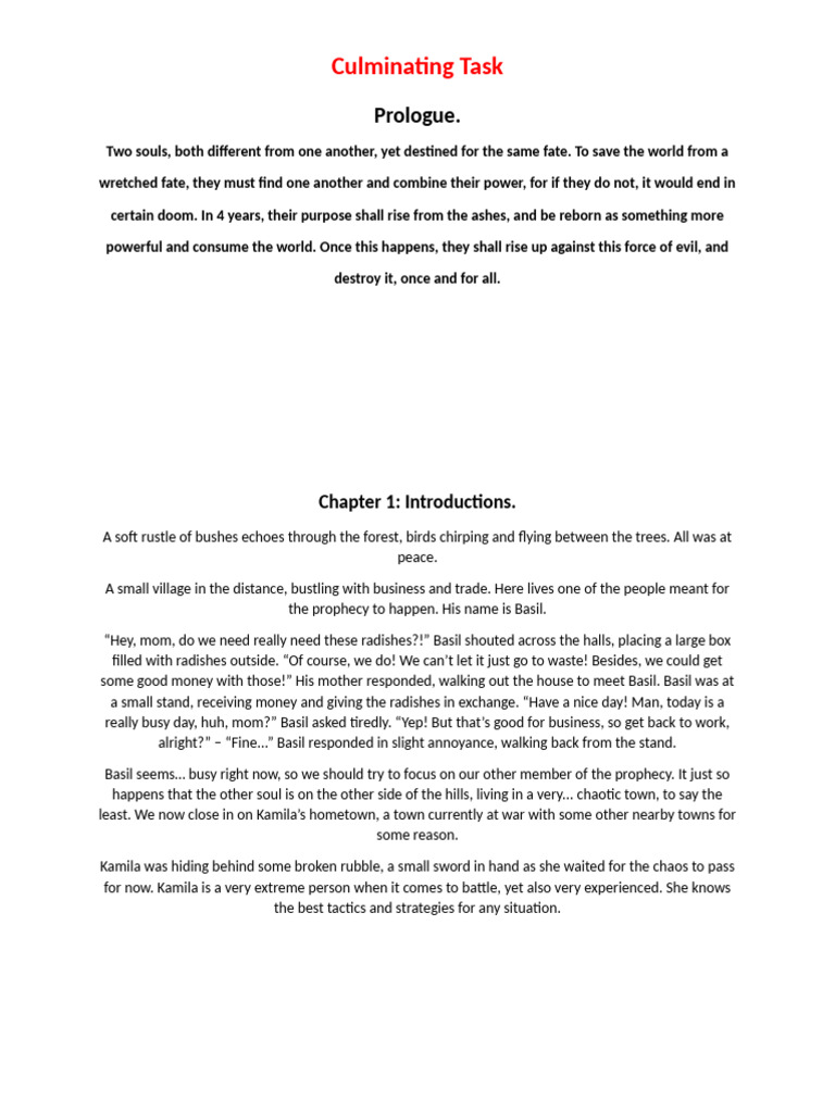 Culminating Task | PDF