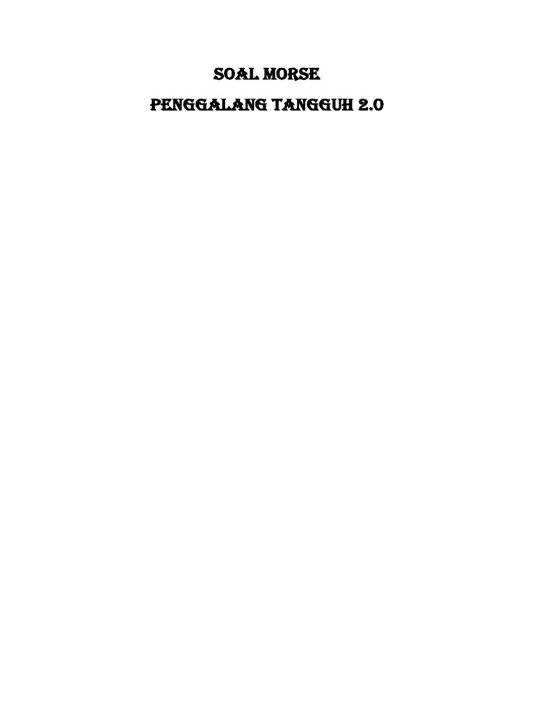 Soal Morse Peluit | PDF
