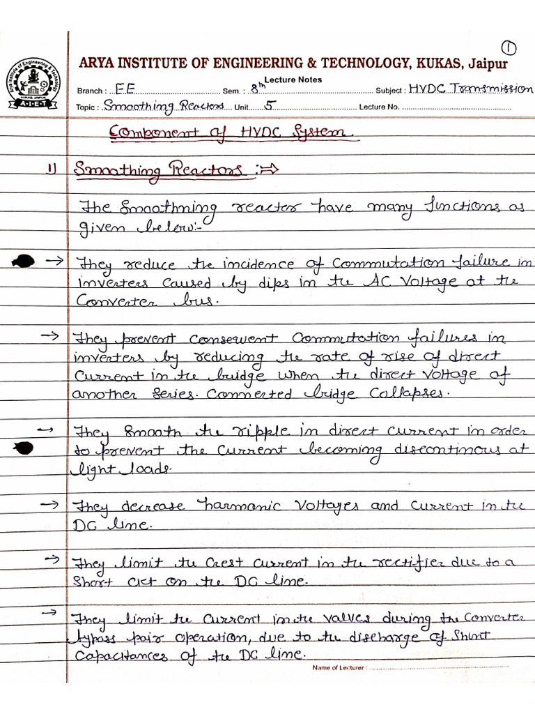 Unit 5 - Components of HVDC Systems | PDF