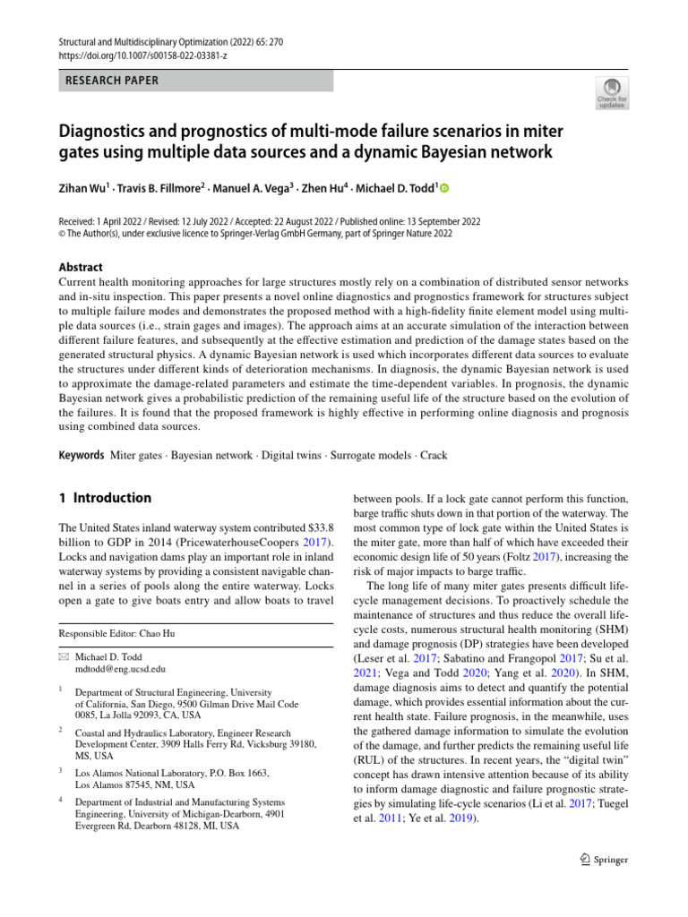 Diagnostics and Prognostics of Multi-Mode Failure Scenarios in Miter ... Diagnostics and Prognostics of Multi-Mode Failure Scenarios in Miter ...