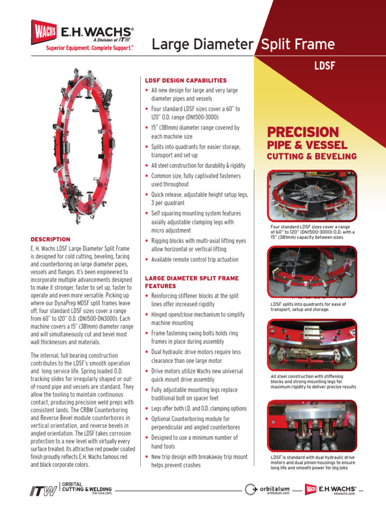 LDSF Large Diameter Split Frame Datasheet | PDF