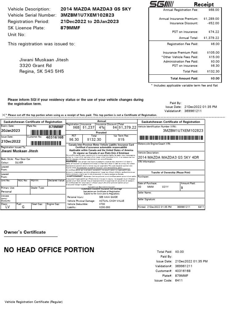 Vehicle Registration Batch Certificate Online | PDF
