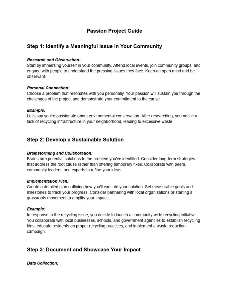 Passion Project Guide | PDF