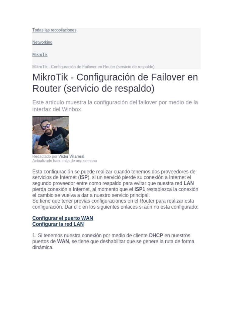 Failover WAN Mikrotik | PDF Failover WAN Mikrotik | PDF