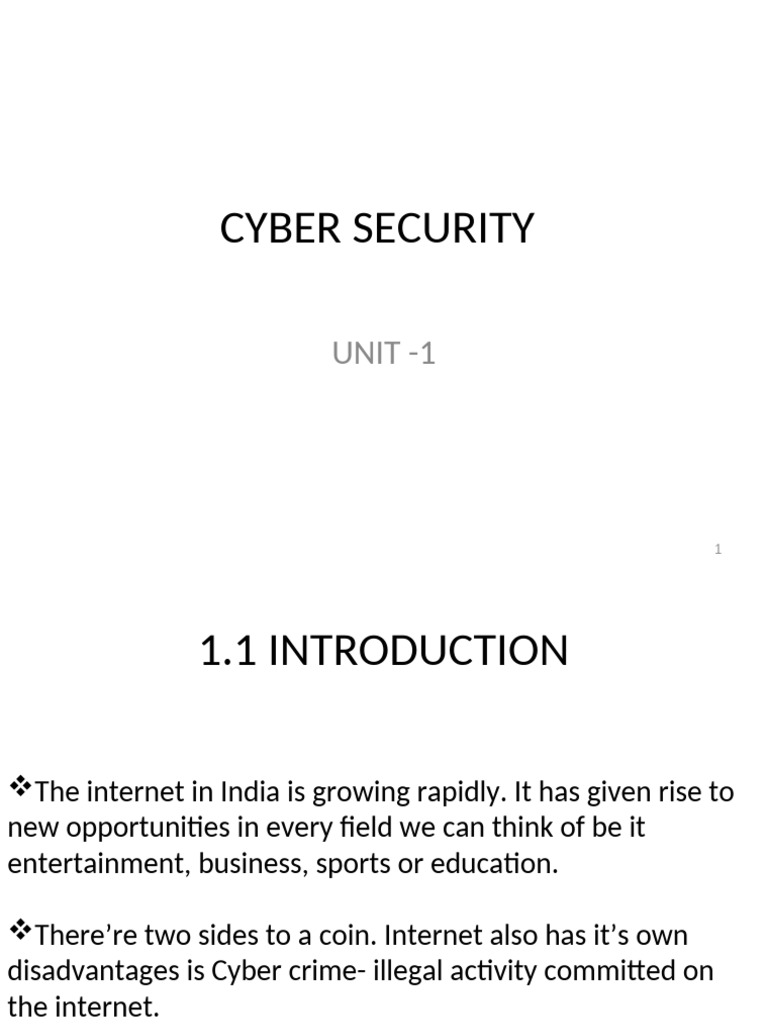 Unit1 (Cyber Sec2-8-2023) | PDF