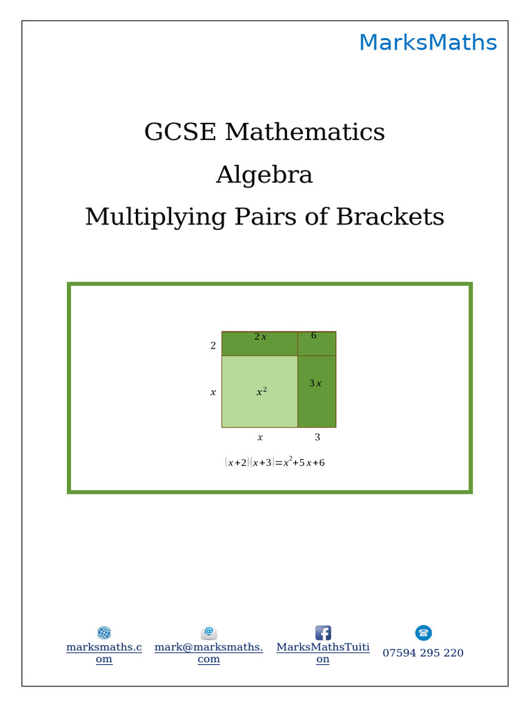 6) Multiplying Pairs of Brackets | PDF