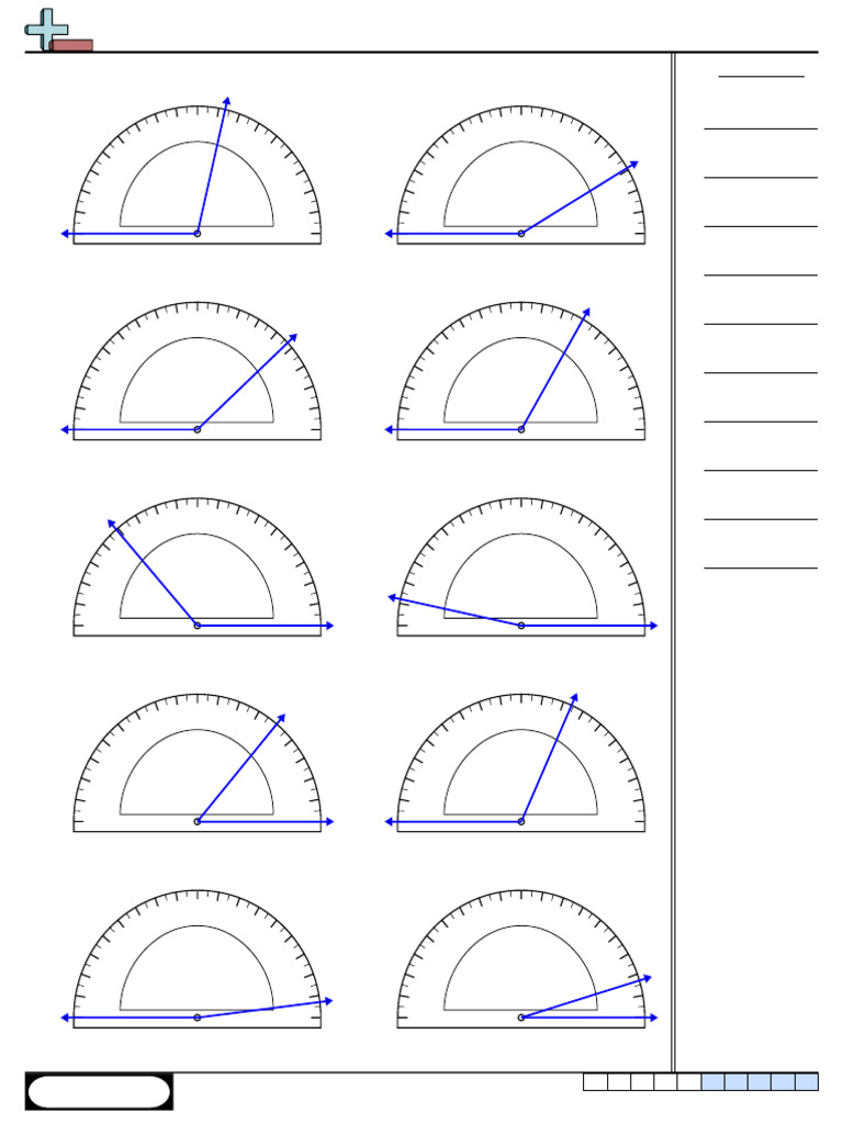 Determining Angles With Protractors Sheets | PDF | Rotation | Triangle ...