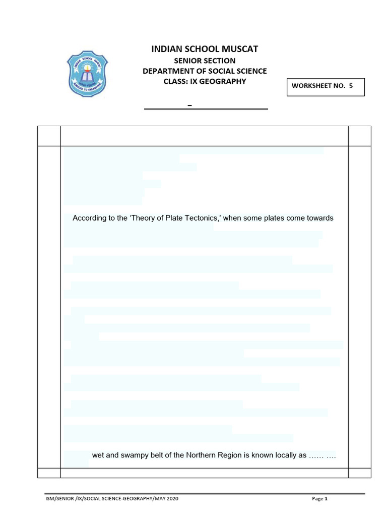 Class Ix-Social Science Geography 2020-2021 Ch-02 Physical Features ...