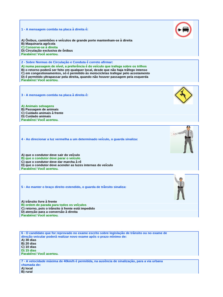 Simulado DETRAN 9 | PDF